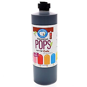 Hawaiian Pops kit snow cone syrups in a kids snacks variety pack - 3 flavor syrups (Cola, Blue Raspberry and Wild Cherry). Includes mold to make your own ice pops at home