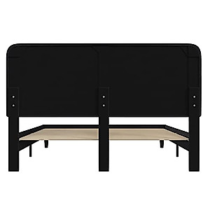 Flash Furniture Addison Platform Bed - Charcoal Fabric Upholstery - King - Headboard with Rounded Edges - Wood Slat Support - No Box Spring or Foundation Needed