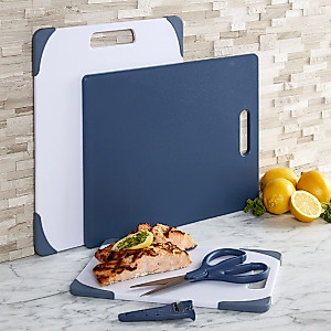 Copco Large Plastic Cutting Board, 11x14-Inch, Steel Blue