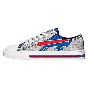 FOCO Buffalo Bills NFL Womens Glitter Low Top Canvas Shoes - 8