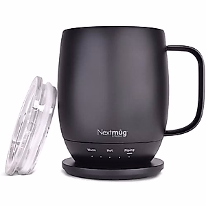 Nextmug - Temperature-Controlled, Self-Heating Coffee Mug (Black - 14 oz.)