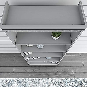 Bush Furniture Fairview 5 Shelf Bookcase, Cape Cod Gray