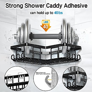 FGSAEOR 14 Pack Shower Caddy Adhesive Replacement, Strong Adhesive Hooks for Shower Caddy, Shower Shelf Adhesive No Drilling, for Bathroom Storage Shelves and Kitchen Racks & Soap Holder