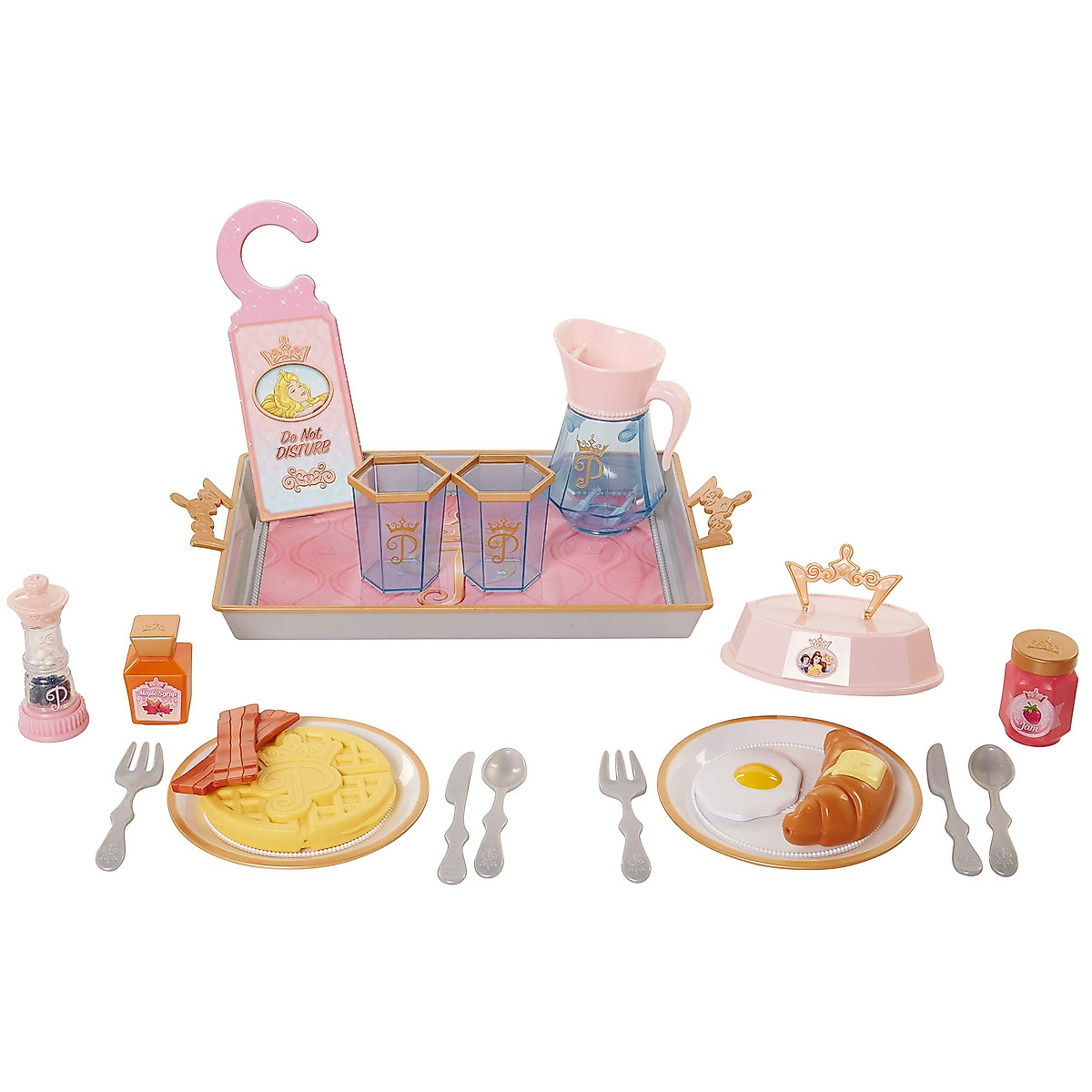Disney Princess Style Collection Room Service Pretend Play Toy Set - with Serving Tray, Plate Cover, Pitcher & More for A Great Pretend Travel Experience - Girls Ages 3+