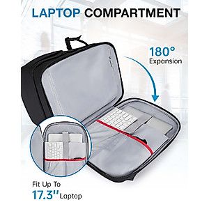 BAGSMART Camera Backpack, Expandable DSLR SLR Camera Bags for Photographers, Photography Travel Backpack with 15.6" Laptop Compartment, Rain Cover & Tripod Holder, Black