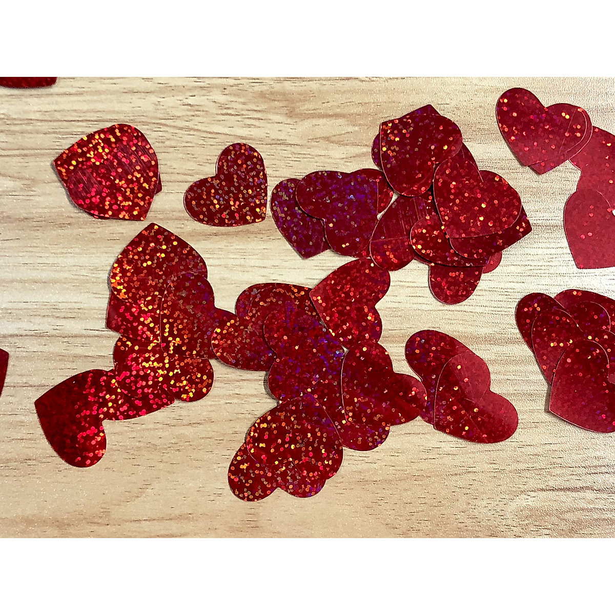 600Pcs Valentines Day Heart Confetti, Red Glitter Valentines Confetti Hearts, Hearts Table Confetti Decorations for Valentine's Day Wedding Anniversary Party Home Table Decoration Photo Booth Backdrop