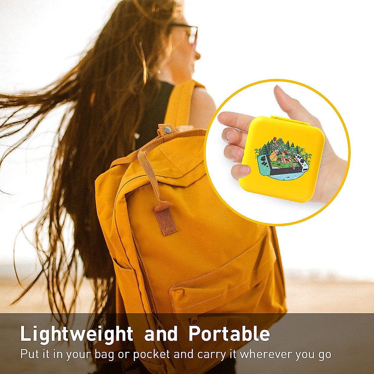 UFOPETIE Card Case for Nintendo Switch Game Card,Compatible with Nintendo Switch Case Animal Crossing Theme,Game Case for Animal Crossing Cards,for Switch Accessories Thumb Grip 2PCS