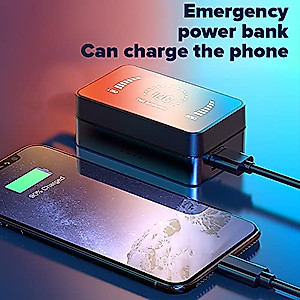 H3S Bluetooth 5.0 Wireless Earbuds IPX7 Waterproof TWS 9D HiFi Stereo Headphones in Ear Built in Mic Headset with 3500mAh Power Bank Mirror