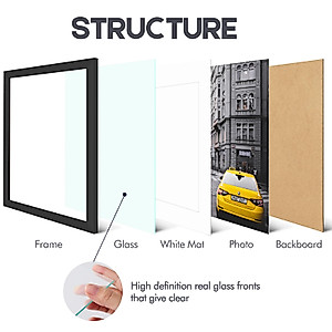 Golden State Art, 16x20 Black Picture Frame Made of Solid Wood & Tempered Glass (1 Pack)