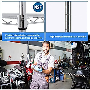 1250 LBS Chrome 5 Tier Shelf Wire Shelving Unit - 14"x36"x72", NSF Metal Heavy Duty Large Storage Shelves Height Adjustable Utility for Garage Kitchen Office Commercial Shelving Steel Layer Shelf