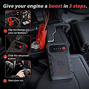 Battery Jump Starter, Rosfim 1500A Portable Car Jump Starter Pack (Up to 6.5L Gas or 4.0L Diesel Engine) 13800mAh Car Starter with LED Flashlight 12V Lithium Portable Car Battery Booster Pack