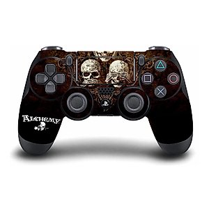 Head Case Designs Officially Licensed Alchemy Gothic No Evil Three Skull Gothic Vinyl Sticker Gaming Skin Decal Cover Compatible with Sony Playstation 4 PS4 DualShock 4 Controller