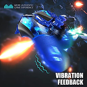 AceGamer Wireless Controller for PS4, Custom Design V2 Gamepad Joystick for PS4 with Non-Slip Grip of Both Sides and 3.5mm Audio Jack! (Blue-Universe)