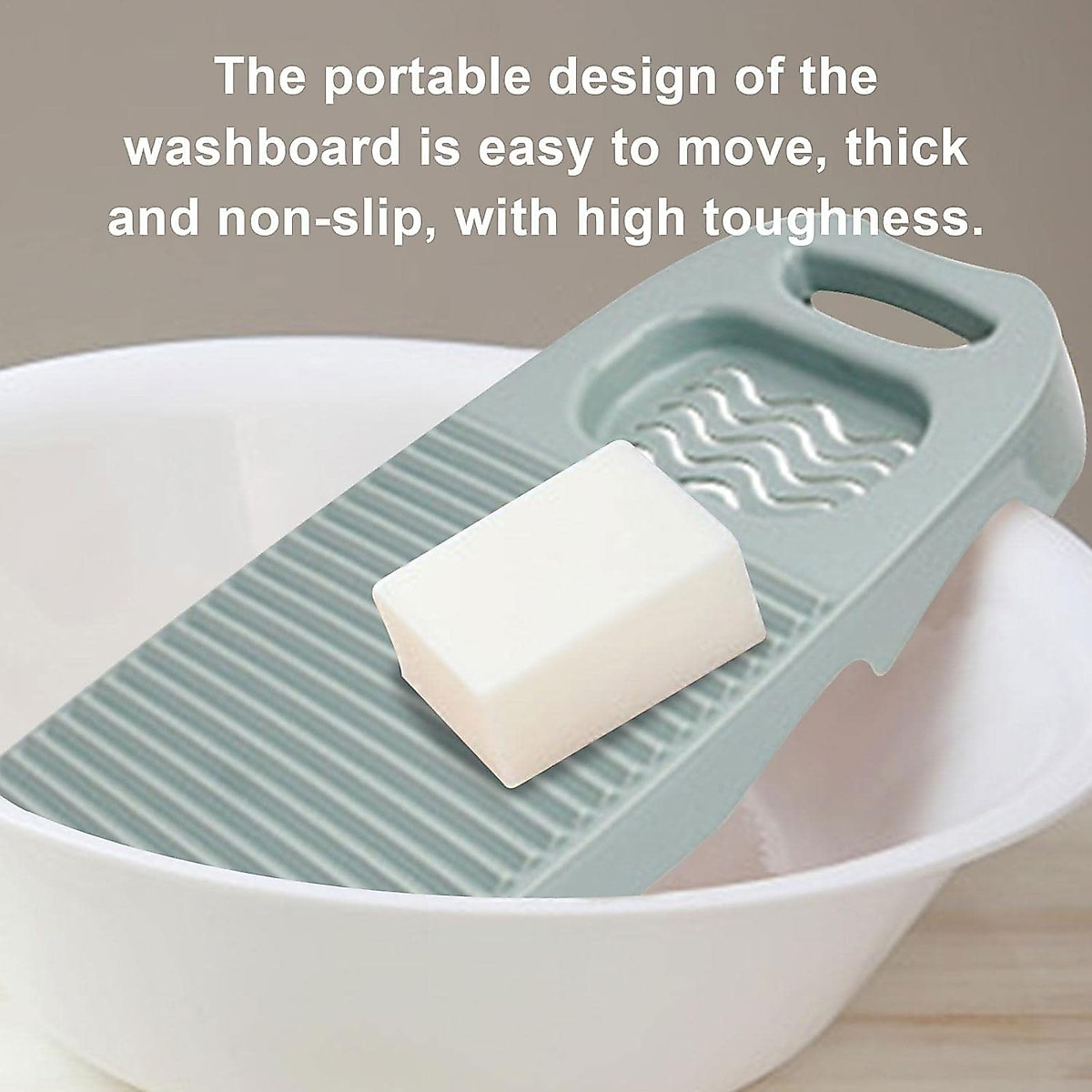 zzhugyin Plastic Washboard for Laundry,Household Hand Washing Board with Soap Holder Portable Hand Washing Clothes Tool Scrubboards Clothes Cleaning Tools for Home School Dormitory (Light Blue)