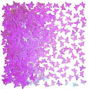 Purple Butterfly Party Table Confetti - Wedding Bachelorette Birthday Party Foil Metallic Sequins Confetti Engagement Bridal Shower Mothers Day Party Sprinkles Scatter Confetti Decorations, 60g