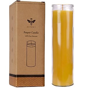 Beeswax Prayer Meditation Devotional Candle-Vigil Altar Candle, 90-100 Hours Burning