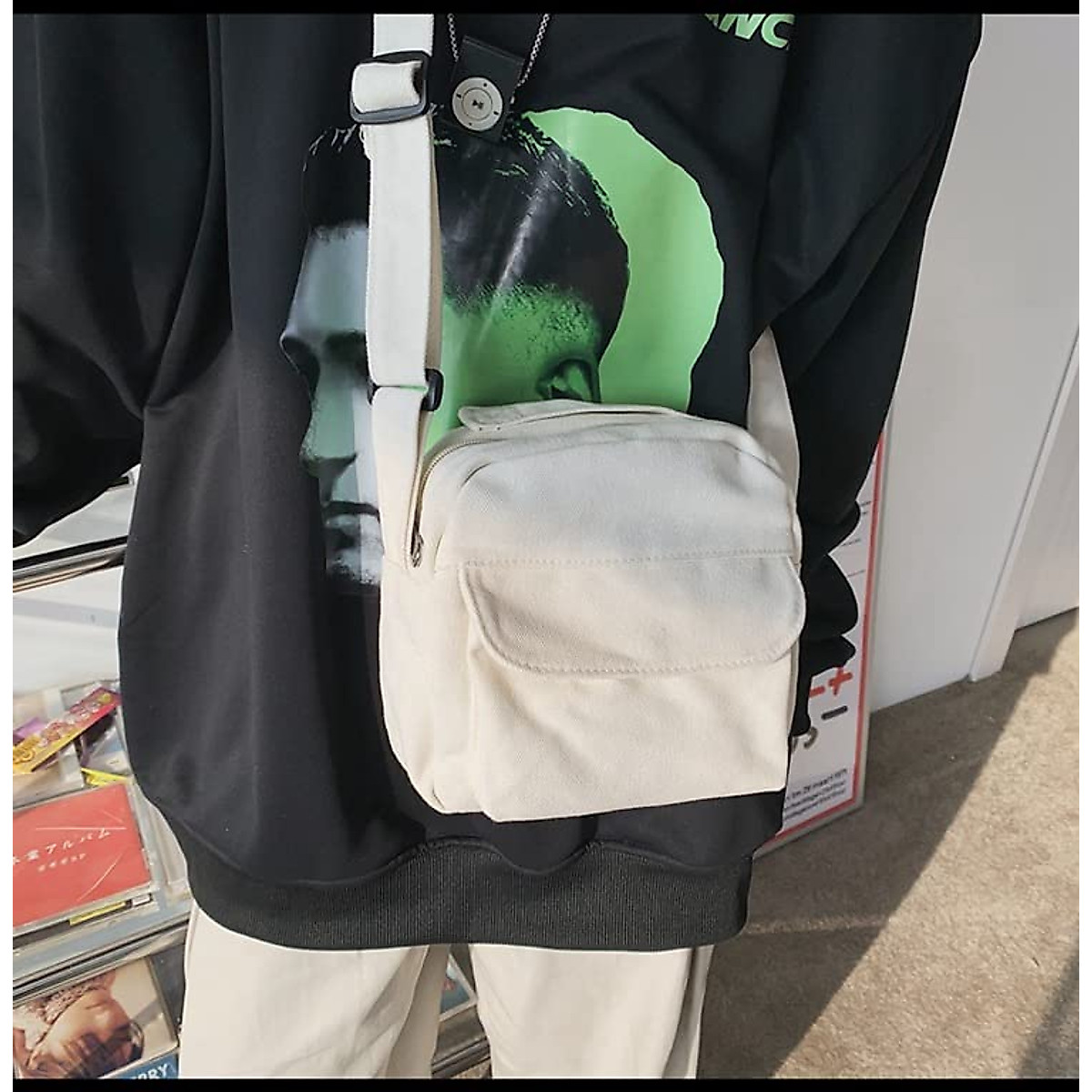 RICHTRUE Canvas Purse Small Crossbody Bag Mens Bag Purses for Women Crossbody Bag Aesthetic Purse Grunge Bag (Purple)