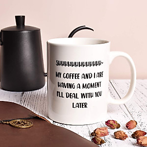 Bosmarlin Large Funny Mug Gift for Coffee Lover, Big Humor Cup Office Worker, 17.5 Oz, Dishwasher and Microwave Safe