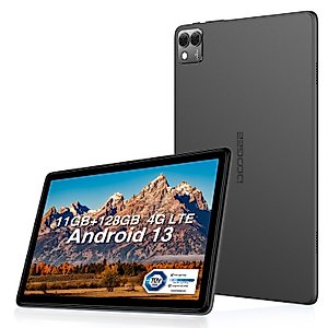 DOOGEE Android 13 Tablet T10S 10 incht Tablet IPS FHD Screen, 11GB RAM + 128GB ROM (Expand 1TB), TUV Low bluelight, 6600mAh Battery, 8MP+5MP Camera, Widevine L1 Tablet Android