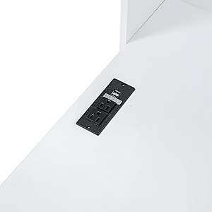 Multi-Functional Twin Size Daybed with Storage Shelves and Study Desk, Wooden DayBed Sofa Bed Frame with 3 Drawers and USB Ports for Office Living Room Bedroom, Maximize Space (White-V5, Twin)