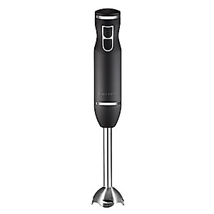Chefman Immersion Stick Hand Blender with Stainless Steel Shaft & Blades Powerful Ice Crushing 2-Speed Control Handheld Mixer, Purees Smoothie, Sauces & Soups,300 Watts, Black