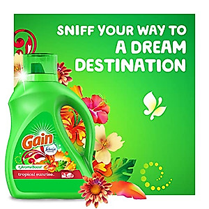 Gain + Aroma Boost Laundry Detergent Liquid Soap, Hawaiian Aloha Scent, 107 Loads, 154 Fl Oz, He Compatible
