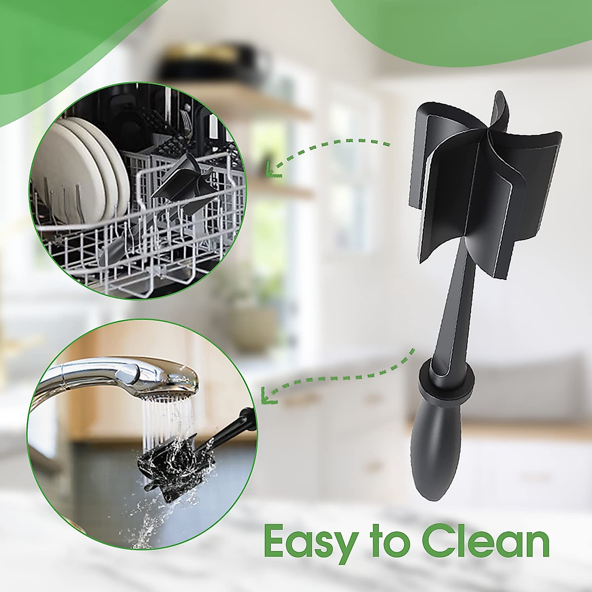 Meat Chopper, Ground Beef Masher – Useful Kitchen Gadgets, Multifunctional Chopper for Ground Beef, Hamburger Meat, Mashing Potato, Safe Kitchen Accessories, Heat Resistant Nylon, Non-Stick Cookware