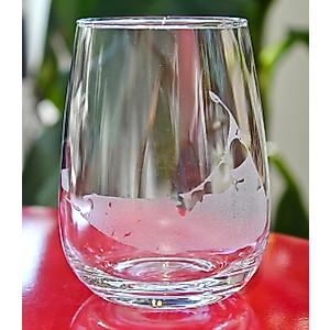 Nantucket Map - Stemless Wine Glasses Set of 2