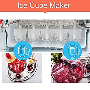 Countertop Ice Maker Machine, Portable Ice Makers, Make 9 Ice Cubes in 8 Mins, Ice Maker with Ice Scoop and Basket for Home Bar Office(US 110V)