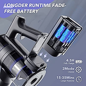 Tvwio Cordless Vacuum Cleaner, Cordless Vacuum with 23Kpa Super Suction, 80000 RPM High-Speed Brushless Motor, Up to 35 Mins Runtime Lightweight Handheld Vacuum Cleaner for Hardwood Floor Carpet