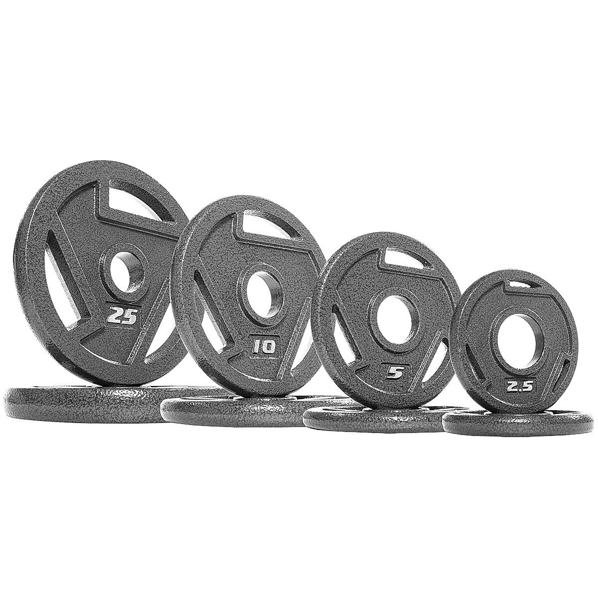 BalanceFrom Cast Iron Olympic 2-Inch Plate Weight Plate for Strength Training and Weightlifting, 85 LB Set (2x 2.5/5/10/25LB), Color #4, Multiple Packages