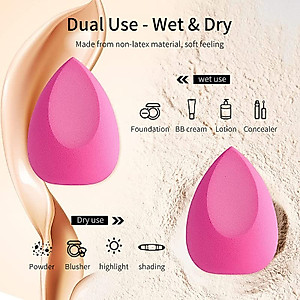 IYOCHO 1 pcs painless metal eyelash curler with 6 replaceable silicone pads, with 4 pcs makeup sponges beauty sponge blenders with 4 colors (1 eyelash curler+ 4 sponges+ 6 silicone pads)