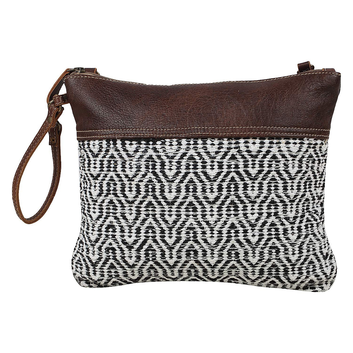 Myra Bag Mix n' Match Upcycled Canvas & Leather Crossbody Bag S-1578