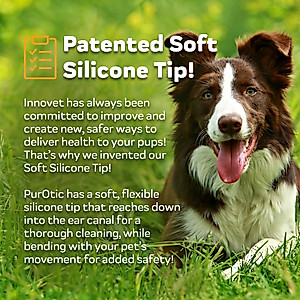 Innovet PurOtic Ear Cleaner for Dogs & Cats with Silicone Applicator Made With Essential Oils - 100% Made In USA - Regular Strength 4 oz Bottle
