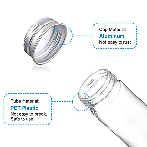 20 Pcs 115ml Test Tubes,Clear Clear Plastic Test Tubes with Caps for Candy,Bath Salts,Spices,Dried Flowers and Party Decor
