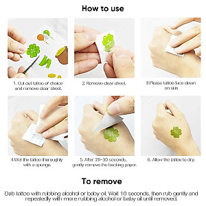 168 PCS St Patricks Day Tattoos Stickers Shamrock Tattoos Temporary Stickers Irish Tattoos Stickers for St. Patricks Day Parade Party Favors Decorations