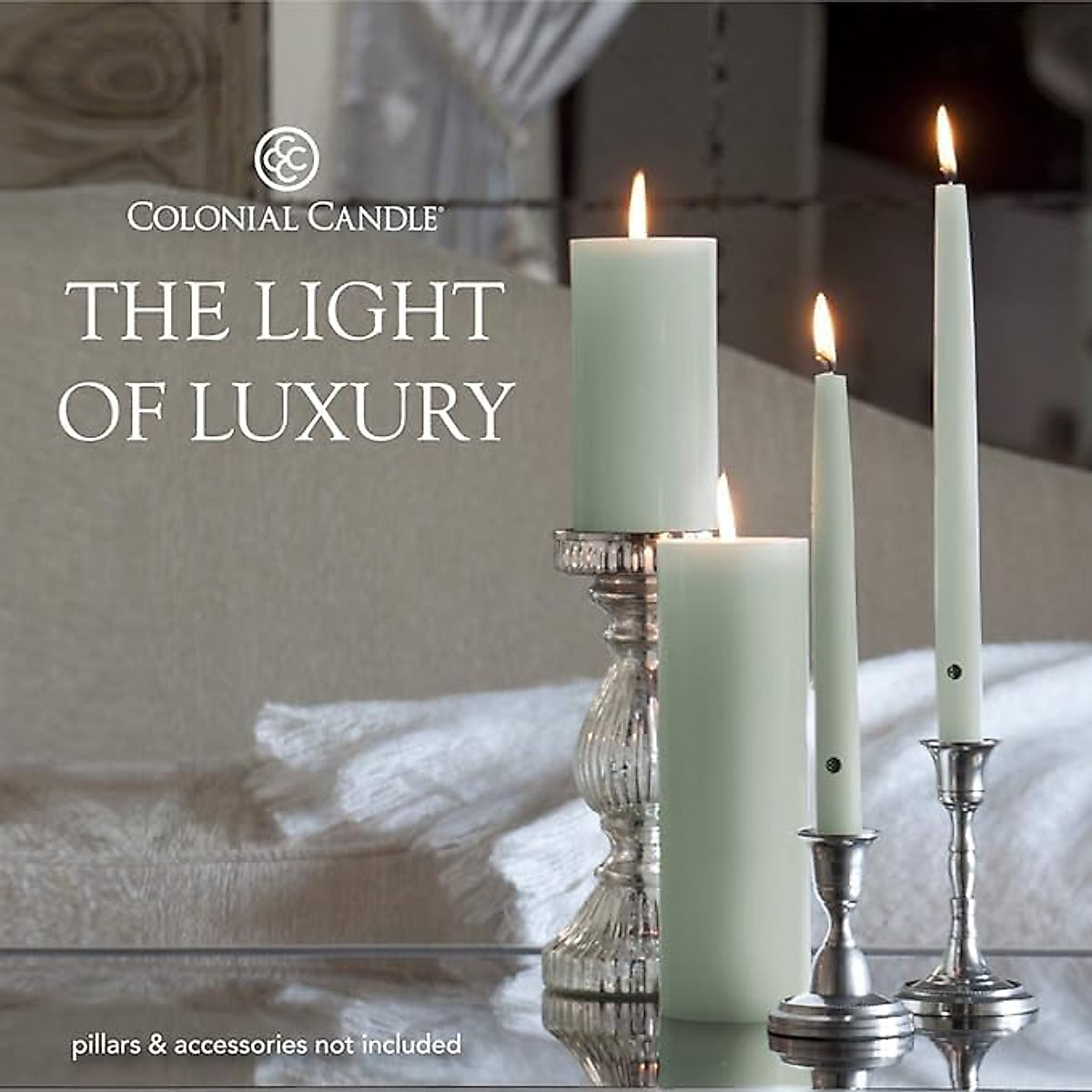 Colonial Candle Bayberry Scented Taper Candle, Hand-Dipped, Drip-Less & Smokeless, Premium Wax with Cotton Wick, 10 in, 2 pk