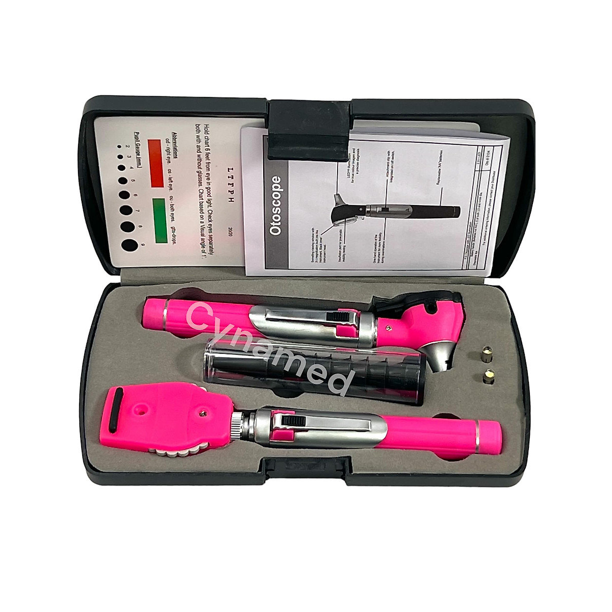 Pink Otoscope Set -LED Otoscope/School Kit-CYNAMED