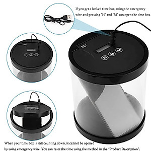 JRing Time Locking Box Timed Lock Storage Container Pantry Self-control Timer Locker for Phone Snacks Food Medicines Credit Card Alcohol Gaming Machine or Other Addictive(Black)