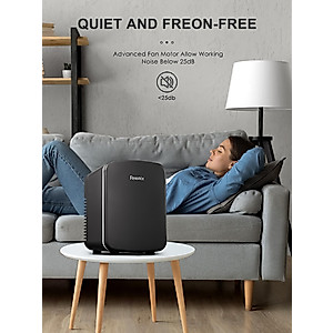 Mini Fridge, 3.7 Liter/6 Can Portable Cooler and Warmer Personal Refrigerator for Skin Care, Cosmetics, Beverage, Food,Great for Bedroom, Office, Car, Freon-Free (Black2)