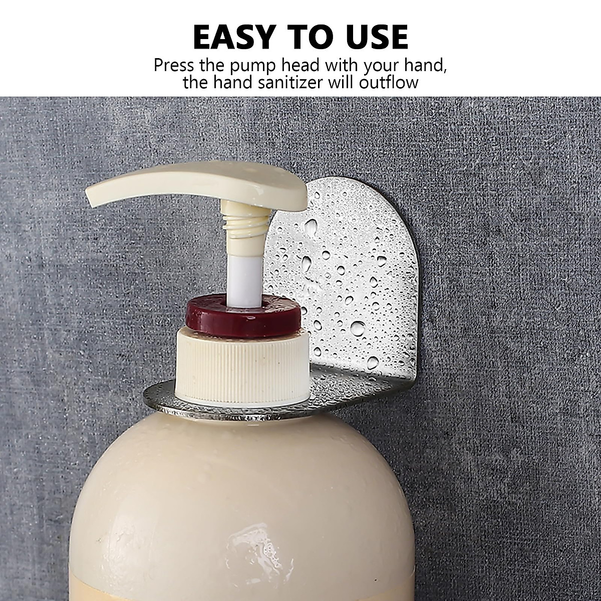 Cabilock Wall Mount Soap Dispenser Holder: 2pcs Bottle Dispenser Holder, Stainless Steel Hanging Rack, No Drilling Adhesive Shower Bottle Rack Hook (Diameter 1Inch+1.3Inch)