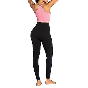 Sunzel Nunaked Workout Leggings for Women, Tummy Control Compression Workout Gym Yoga Pants, High Waist & No Front Seam Black X-Small 28"