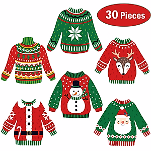 Ugly Sweater Party Decorations Ugly Christmas Cutouts Holiday Party Decor Ugly Sweater Shaped Paper DIY Cut-Outs