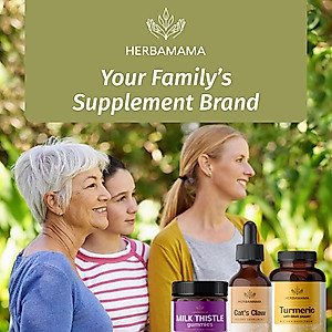 HERBAMAMA Cat's Claw Tincture - Vegan Cat's Claw Supplement for Immune Support - Immunity Drops with Cat's Claw Herb - Alcohol & Sugar-Free, 28-Day Supply