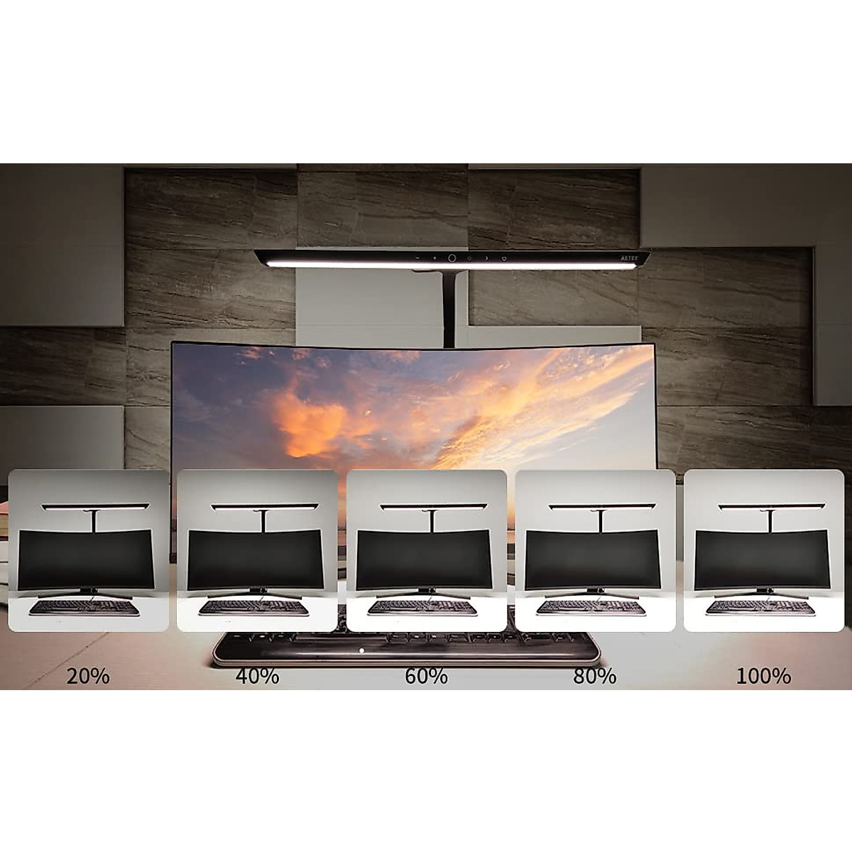 AETEE LED Architect Desk Lamp with Clamp Eye-Care and Desktop Use Desk Lamps for Home Office Dimming and Adjustable Color Temperature 12W Black