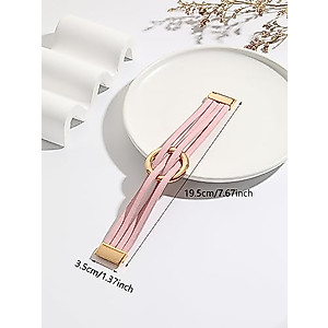 Fuqimanman2020 Circle Charm Leather Wrap Bracelet Boho Handmade Layered Cuff Bracelets for Women Teen Girls Bohemian Multi Strand Bangle Bracelets Holiday Jewelry Gift-green