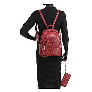 Premium Lux Details Set of 3 Luxury Products Zipper Backpack ,Modern Design(Signature Brown) Crossbody &Matching conventional wallet for Teens, Adults & Kids for School,College ,Traveling ,Hiking