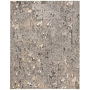 SAFAVIEH Meadow Collection 9' x 12' Grey MDW178F Modern Abstract Area Rug