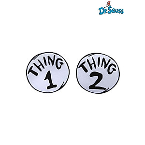 elope Dr. Seuss Thing 1 & Thing 2 Large 2 Piece Iron On Patch Set for Kids and Adults Standard