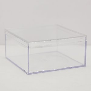 Clear Plastic Box - 4" Square X 2" Tall - 6 Boxes Per Pack